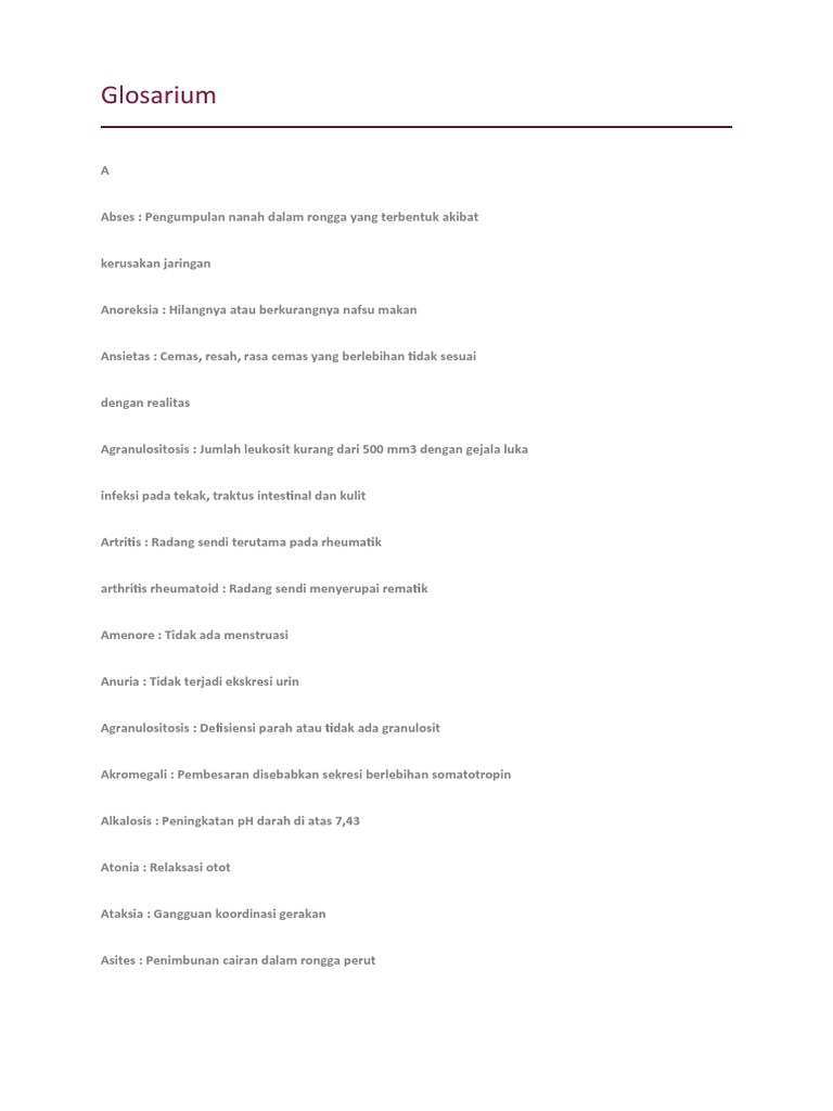 MEDICAL TERMS GLOSSARY | PDF