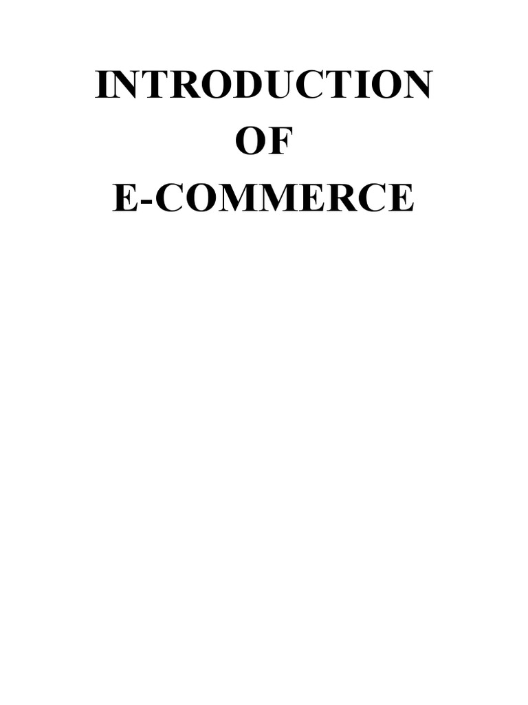 Introduction e Commerce | PDF | Websites | E Commerce