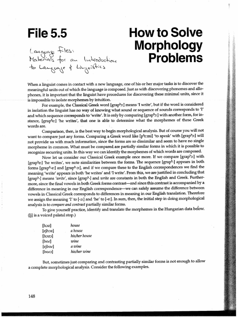 How To Solve Morphology Problems | PDF