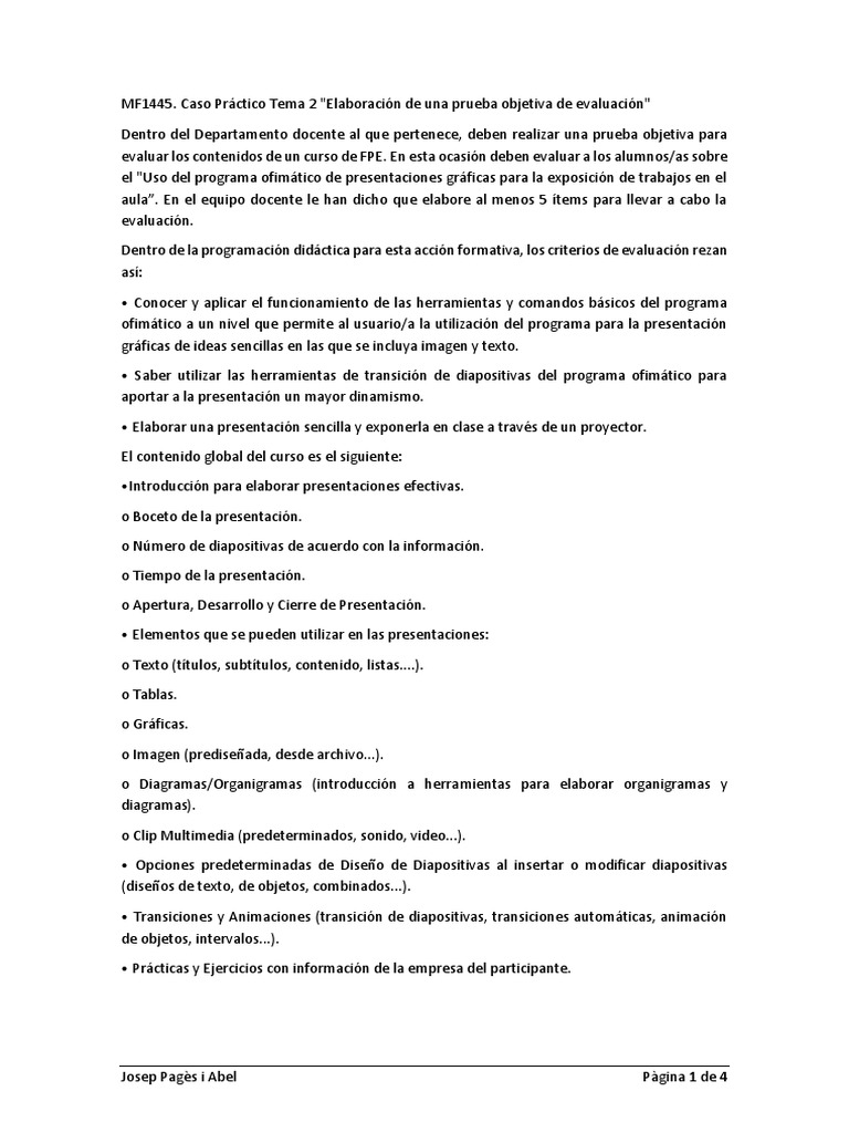 Cas Practic 02 | PDF | Evaluación