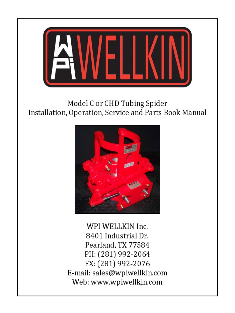 Model C and CHD Tubing Spider Manual | PDF | Machines | Manufactured Goods