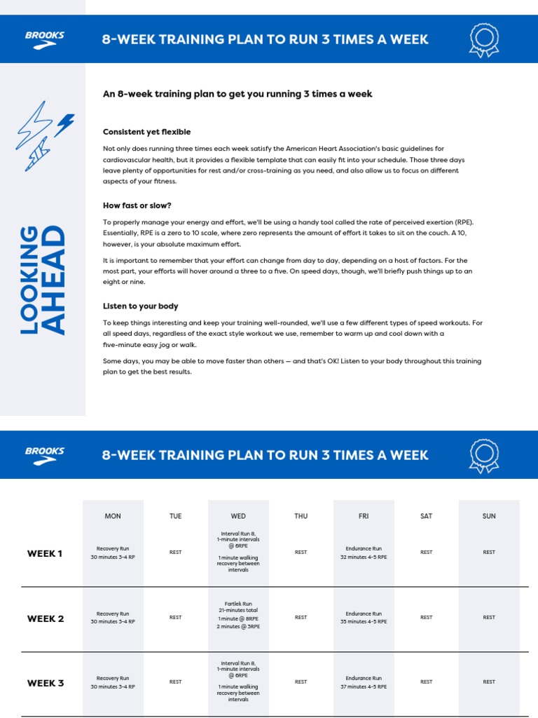 8-Week Training Plan To Run 3 Times A Week Update | PDF | Recreation ...