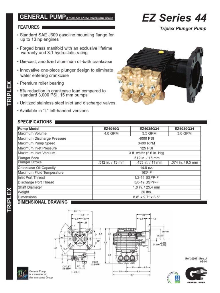 EZ Series 44: General Pump | PDF | Pump | Valve