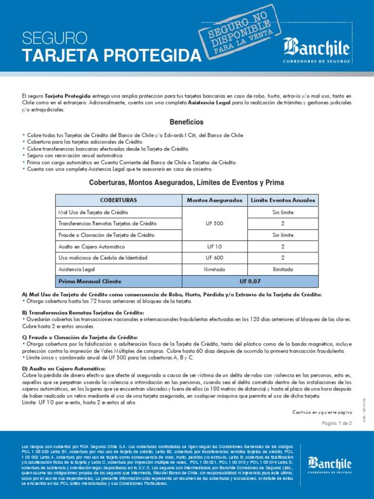 SAC Seguro Tarjeta Protegida | PDF | Tarjeta de crédito | Robo