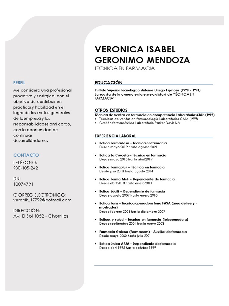 Cv-Verónica Gerónimo (2021) | PDF