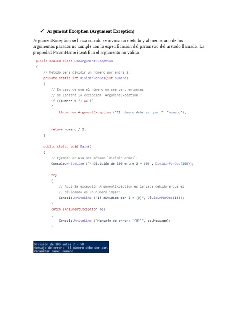Argument Exception | PDF | Informática