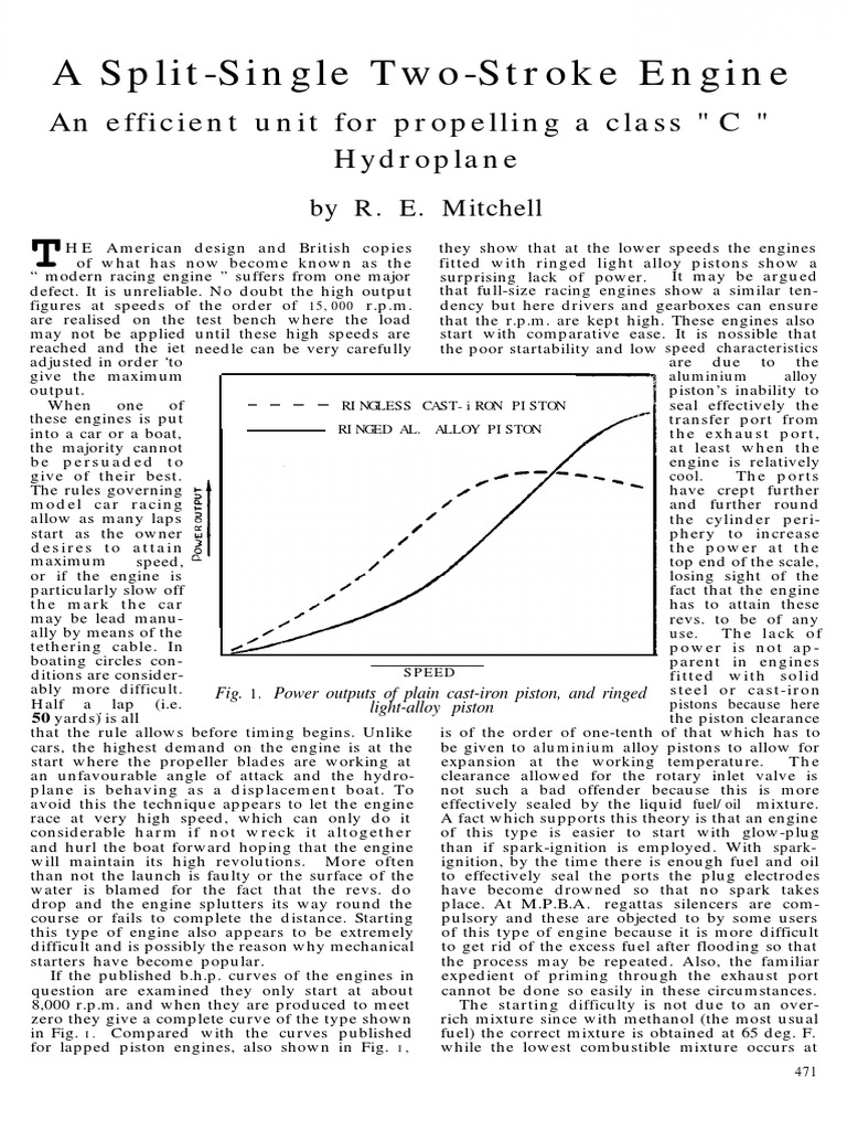 Split-Single Two-Stroke Engine Analysis | PDF | Piston | Gear