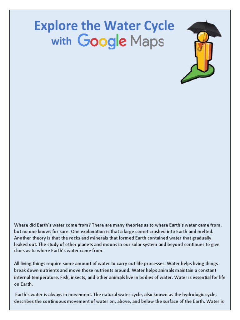 Water Cycle With Google Maps | PDF | Water | Water Cycle
