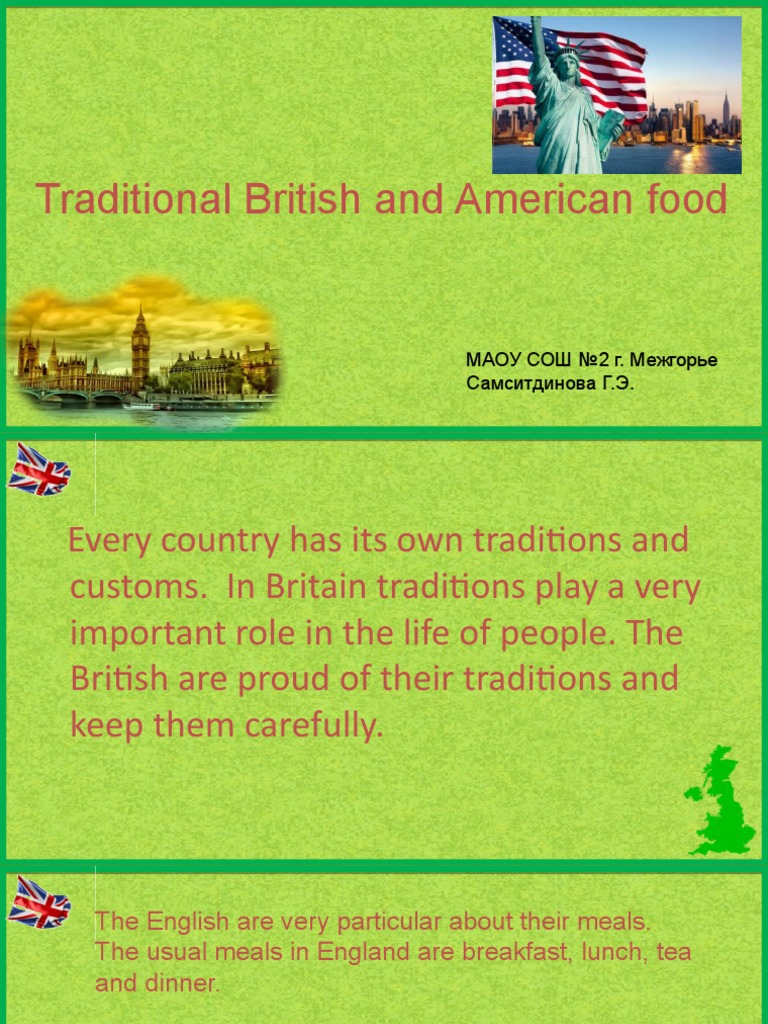 Traditional British and American Food | PDF | Meal | Lunch