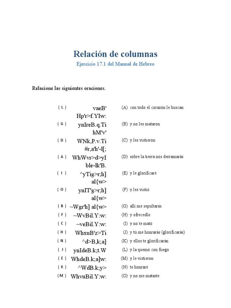 Actividad 7 1 Relación De Columnas Pdf