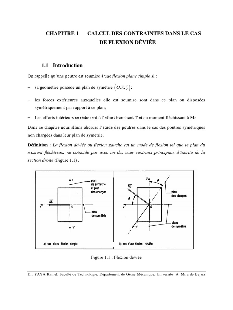 Chapitre-1-Calcul Des Contraintes Dans Le Cas de Flexion Déviée | PDF ...