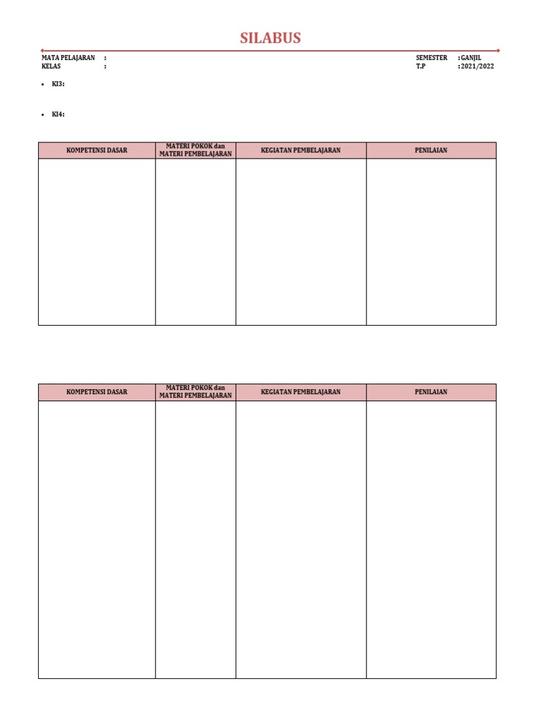Silabus Ganjil 2021-2022 | PDF