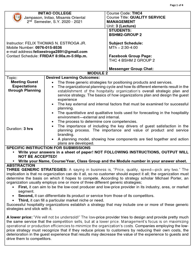 Module 2 THC 4 | PDF | Strategic Management | Brand