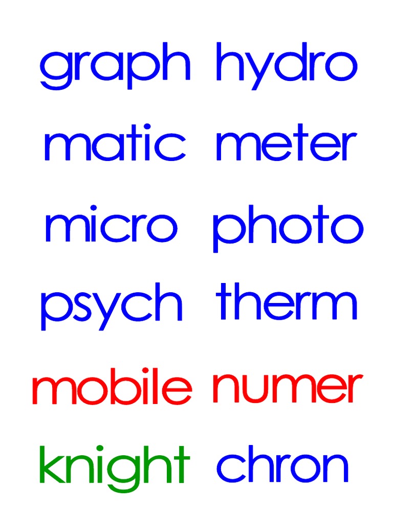 Morpheme Activity Cards Print Two Sided | PDF | English Language ...
