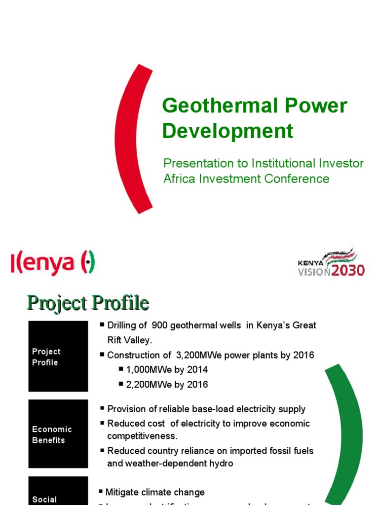Geothermal Power Development: Presentation To Institutional Investor ...