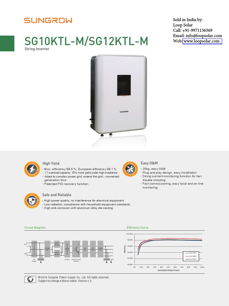 Sungrow Solar Commercial Three Phase 10kw 12kw String Inverter ...
