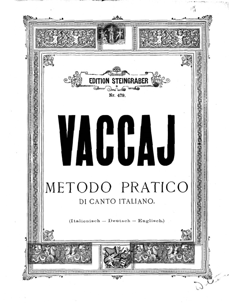 Vaccai-Complete Score (Lesson 1 in C Major) | PDF