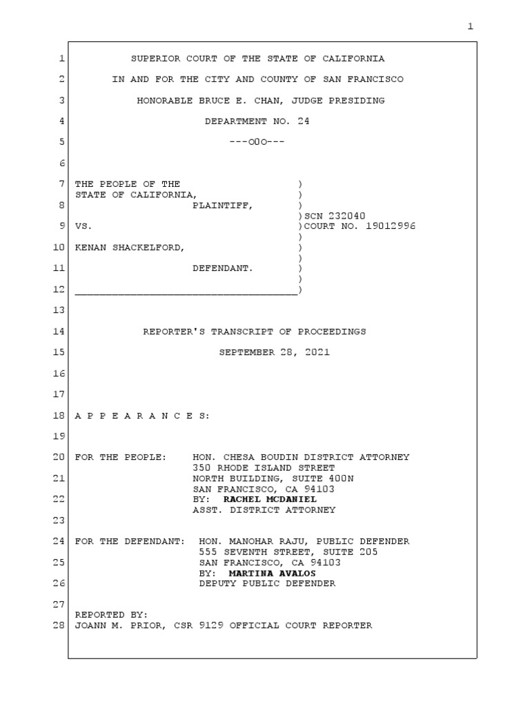 FILE - 8188 - Judge Chan Transcript | PDF | Crime & Violence | Criminal Justice