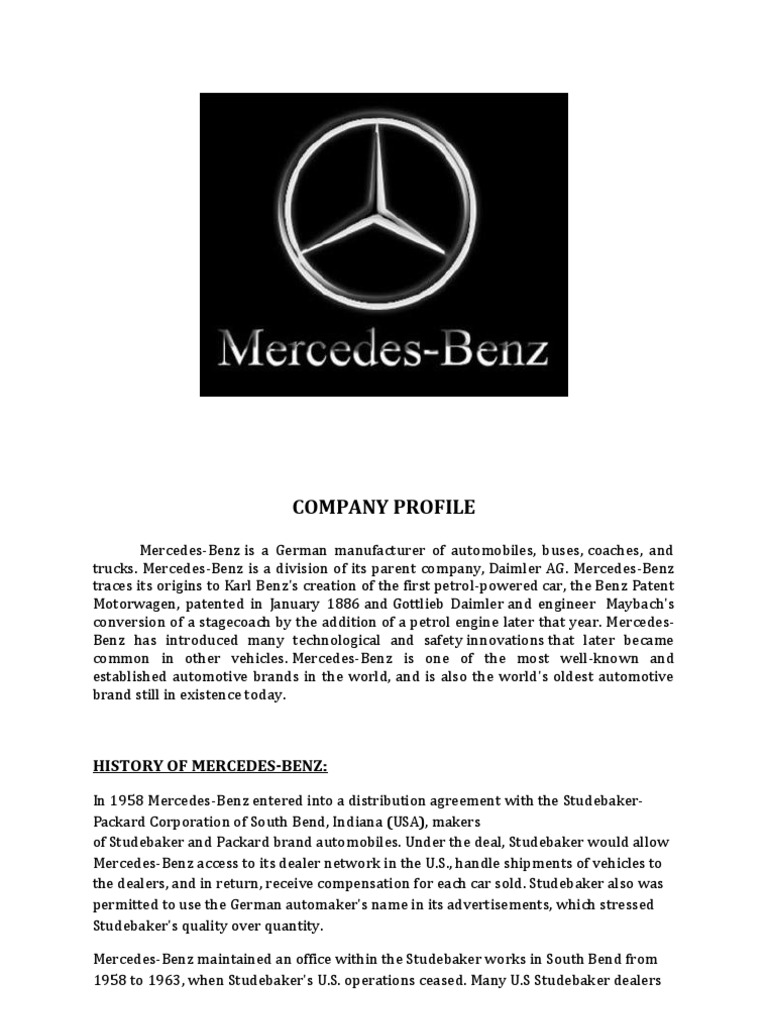 Company Profile Mercedes: Abhishekism | PDF | Mercedes Benz | Car