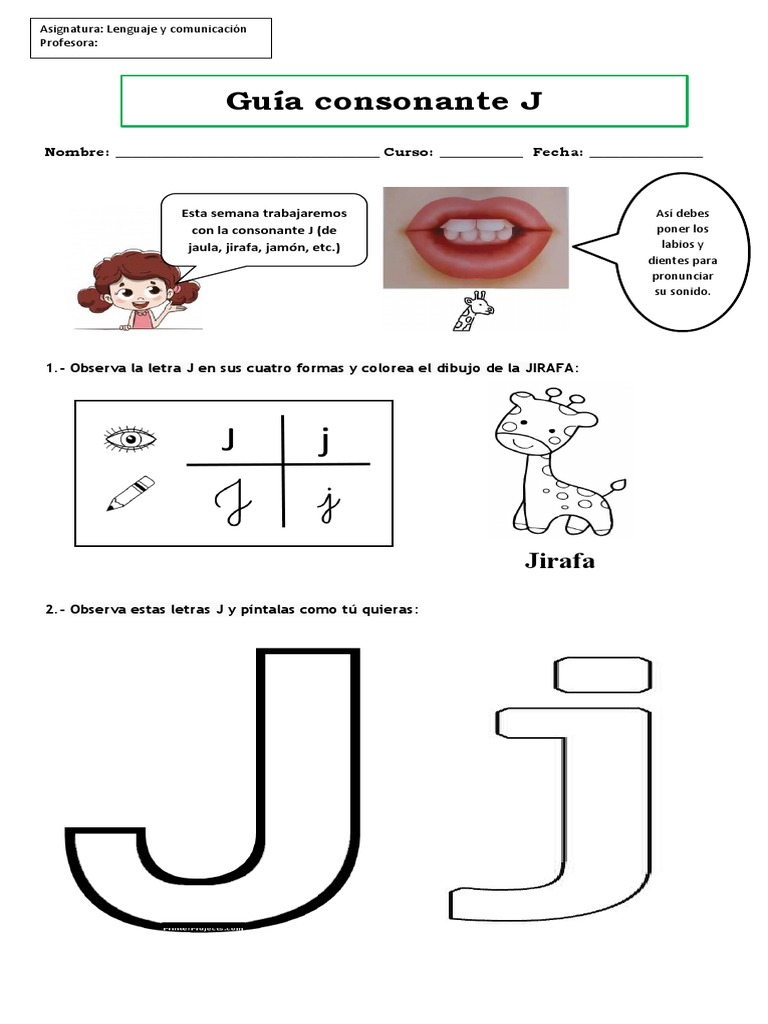 Actividades para la consonante J | PDF | Lingüística