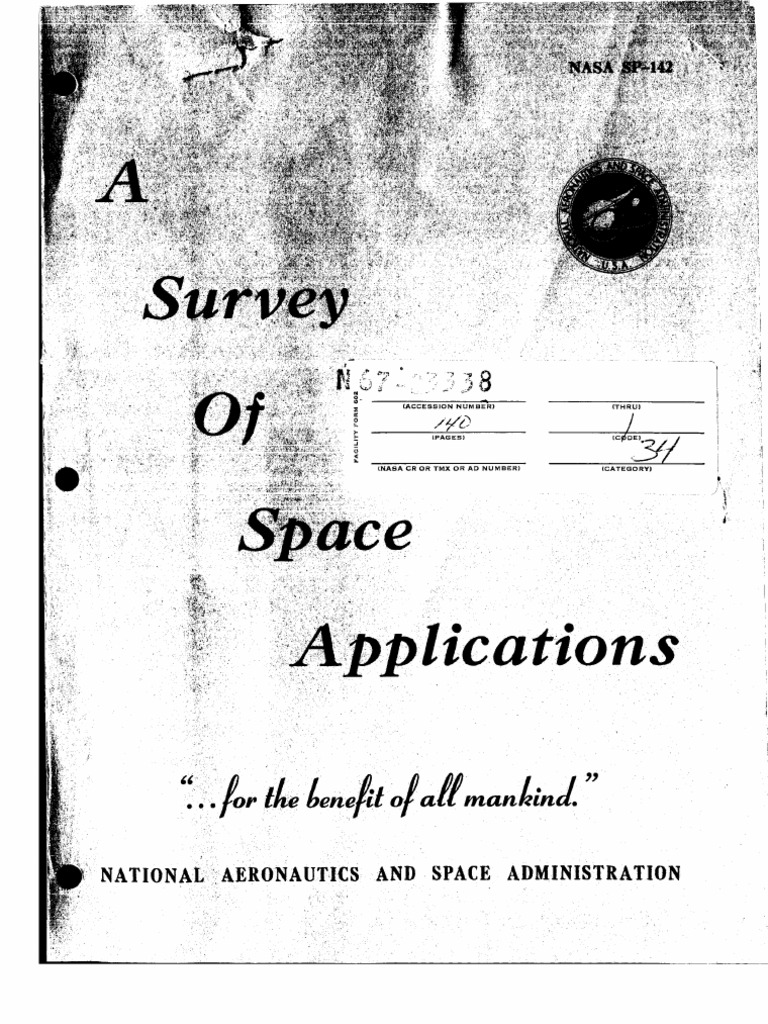 A Survey of Space Applications | PDF | Satellite | Nasa
