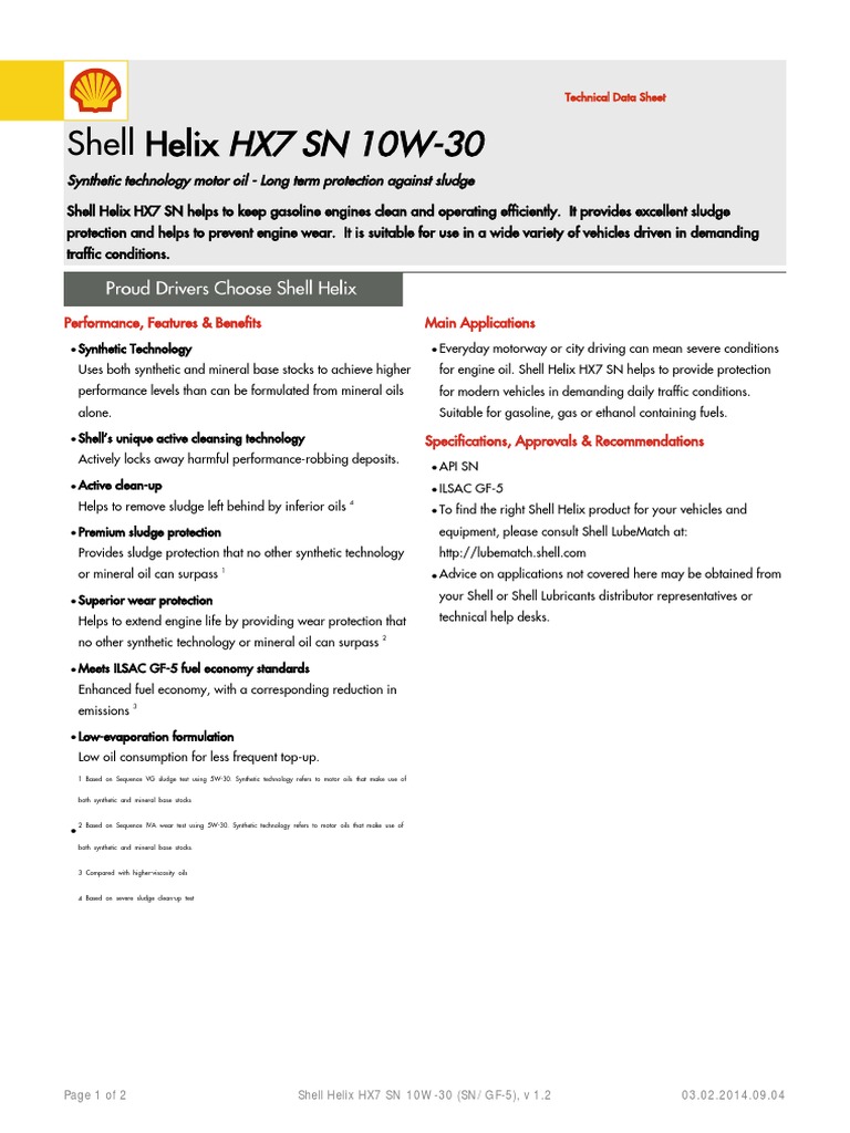 Shell Helix HX7 SN 10W-30: Performance, Features & Benefits Main ...