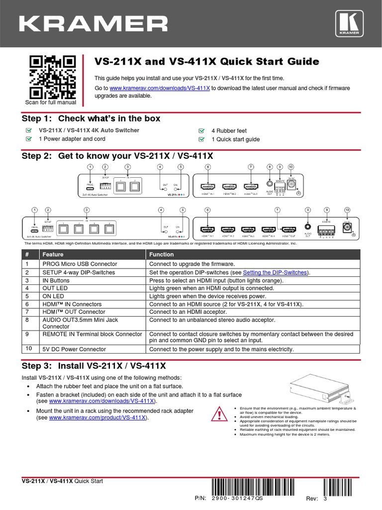 VS-211X and VS-411X Quick Start Guide: Step 1: Check What's in The Box ...