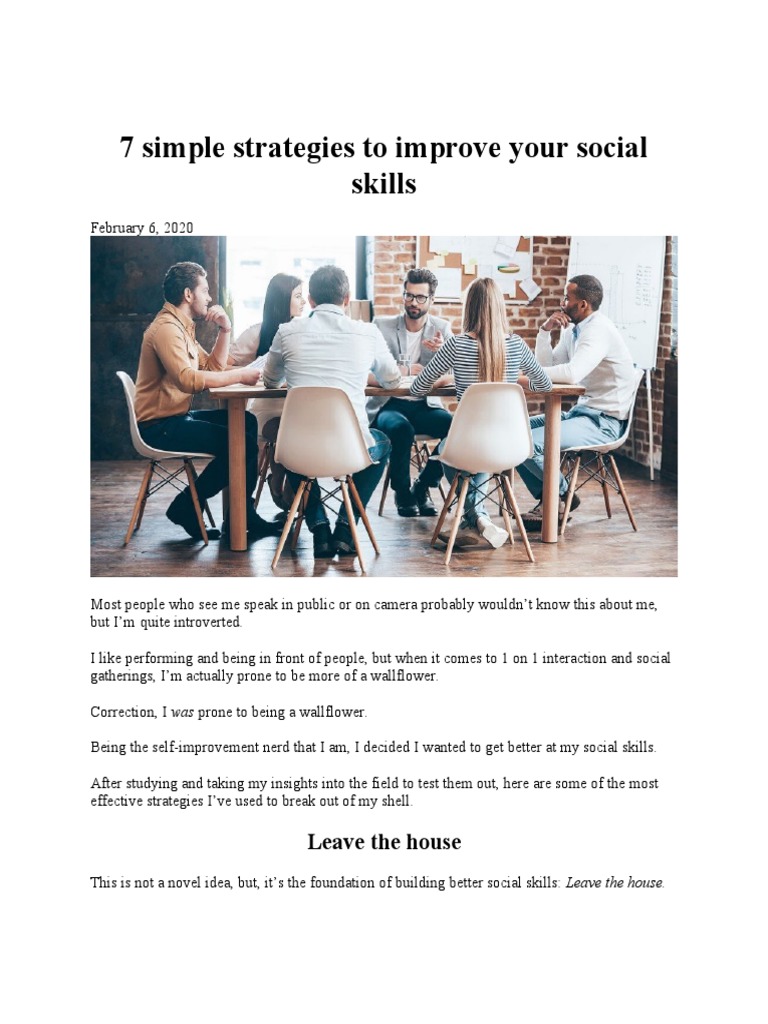 7 Simple Strategies To Improve Your Social Skills | PDF | Body Language ...