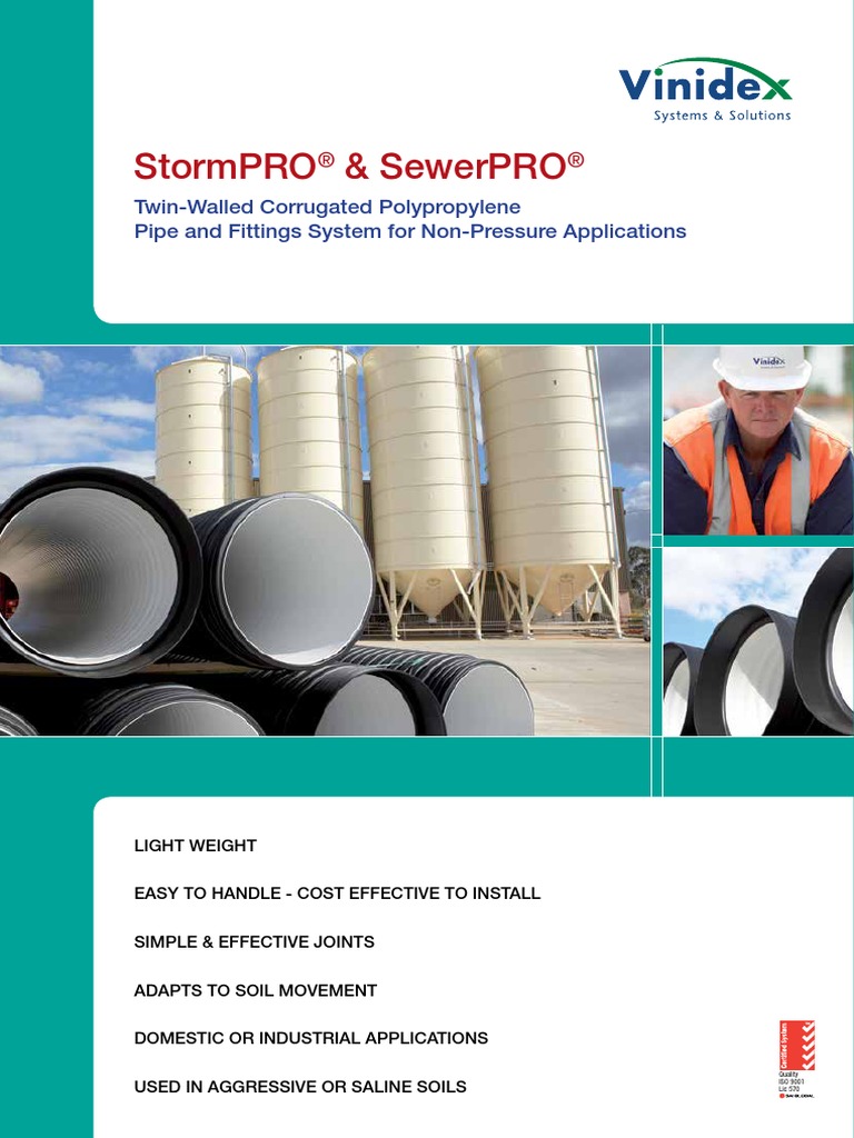 VIN264 StormPRO and SewerPRO Product Catalogue | PDF | Pipe (Fluid ...