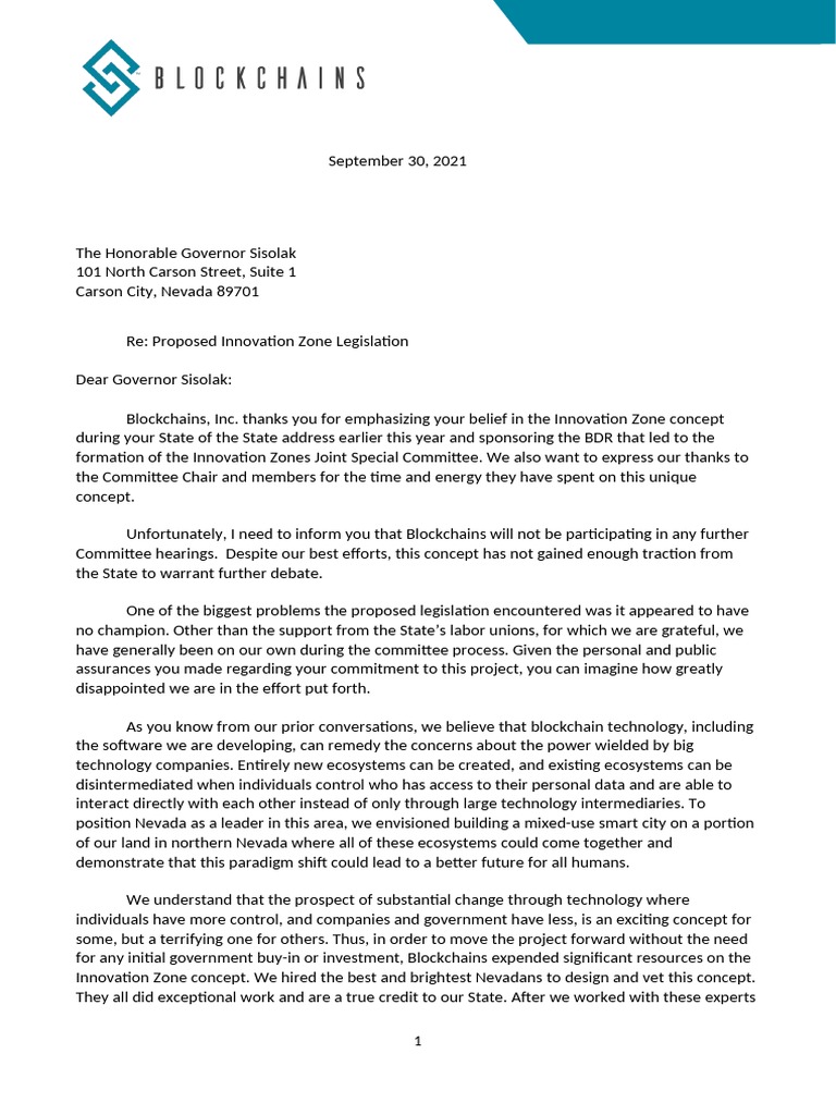 Blockchains Letter | PDF | Innovation | Economies
