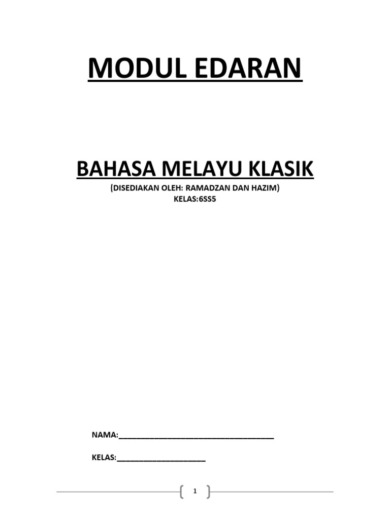 Modul Edaran (BM Klasik) | PDF