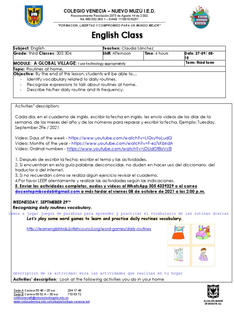 Daily Routines at Home | PDF | Lingüística