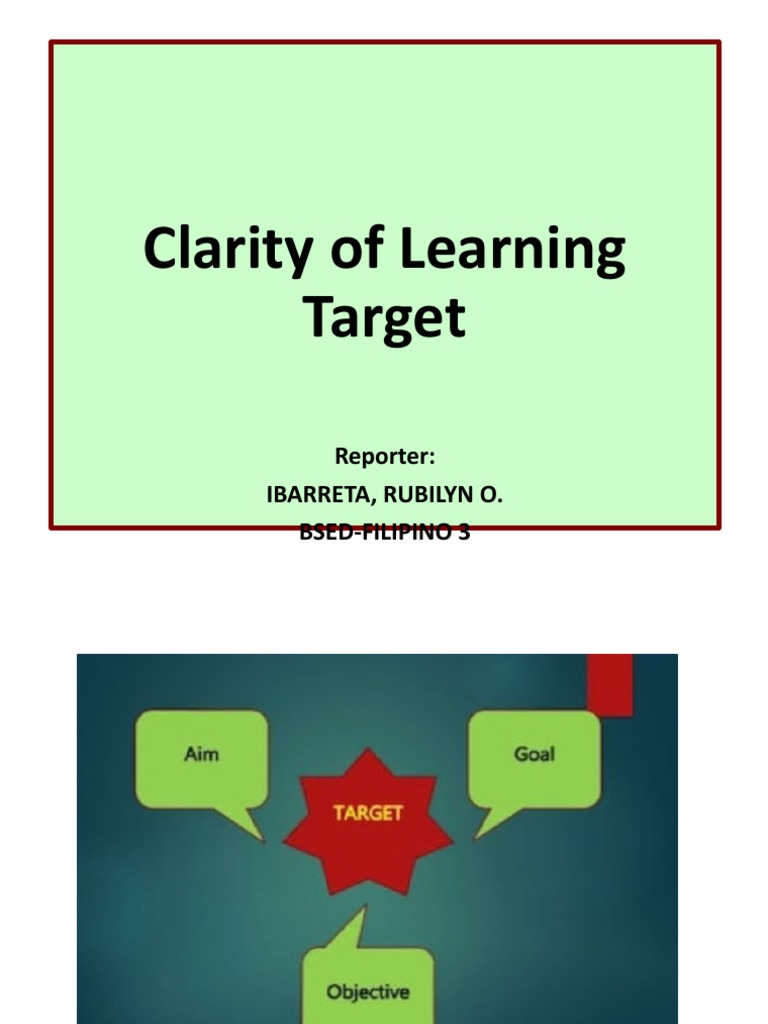 Clarifying Learning Targets: Elements of Highly Precise Performance ...