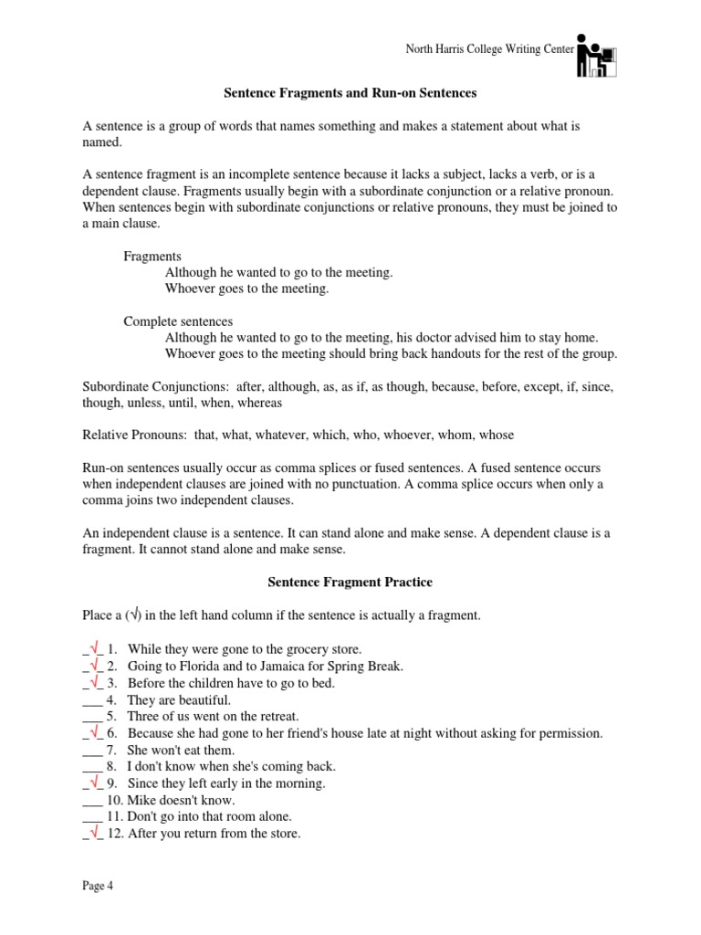 Answer - Sentence Fragment | PDF | Language Mechanics | Syntax