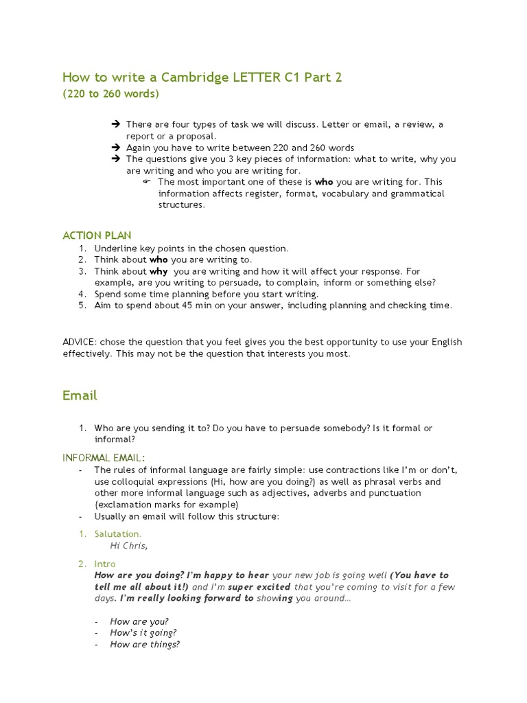 How To Write A Cambridge C1 PART 2 | PDF | Question | Paragraph