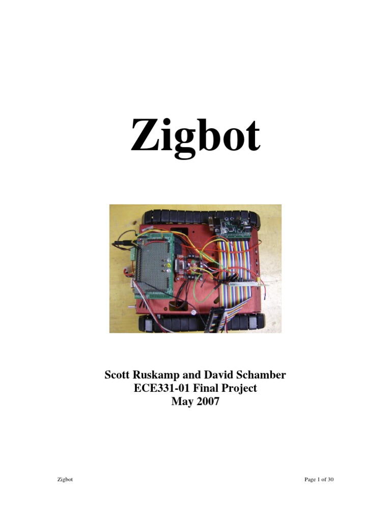 Example Project Zigbot Zigbee Controlled Robot Pdf Microcontroller Transmission