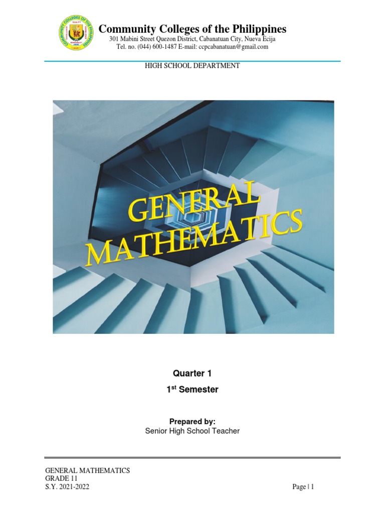 Grade 11 General Mathematics Module | PDF | Function (Mathematics ...