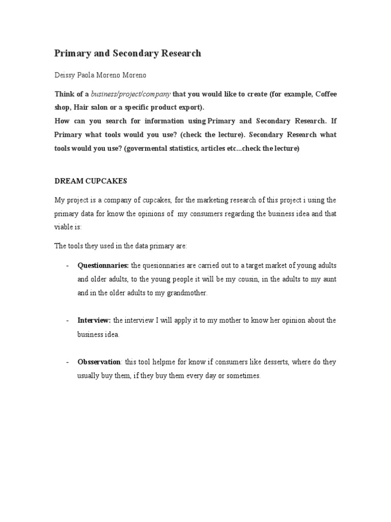 Primary and Secondary Research | PDF