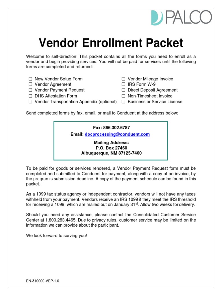 Palco Vendor Packet NM 062021 | PDF | Limited Liability Company ...