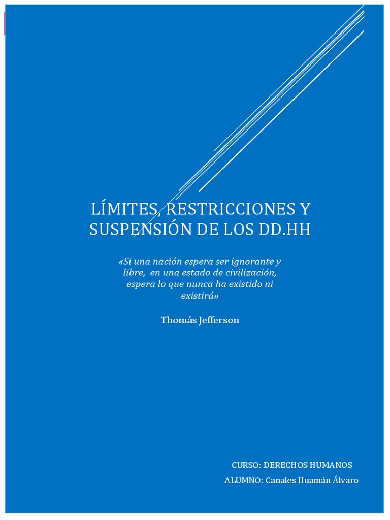 Límites Restricciones DDHH | PDF | Derechos humanos | Derecho ...