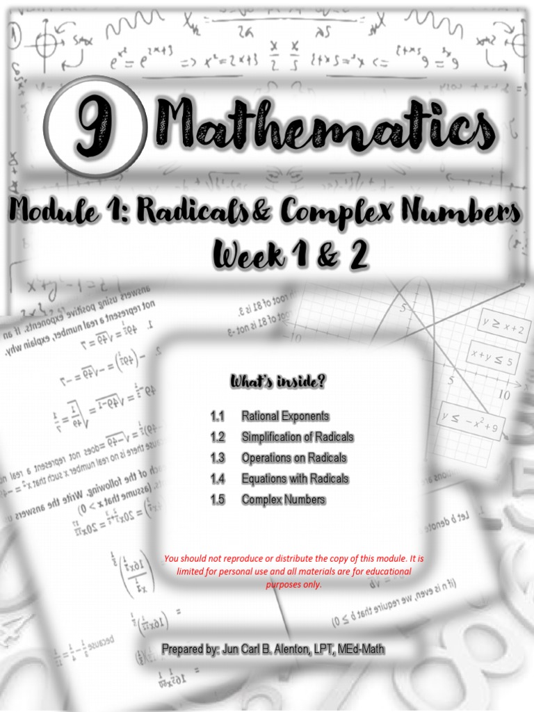 Simplifying Radicals and Complex Numbers | PDF | Square Root ...
