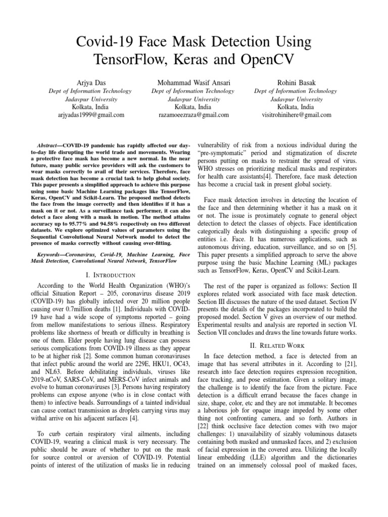 COVID-19 Mask Detection with AI | PDF | Computing