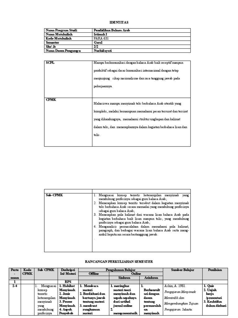 Para6410 Istima' Ibtida'i | PDF