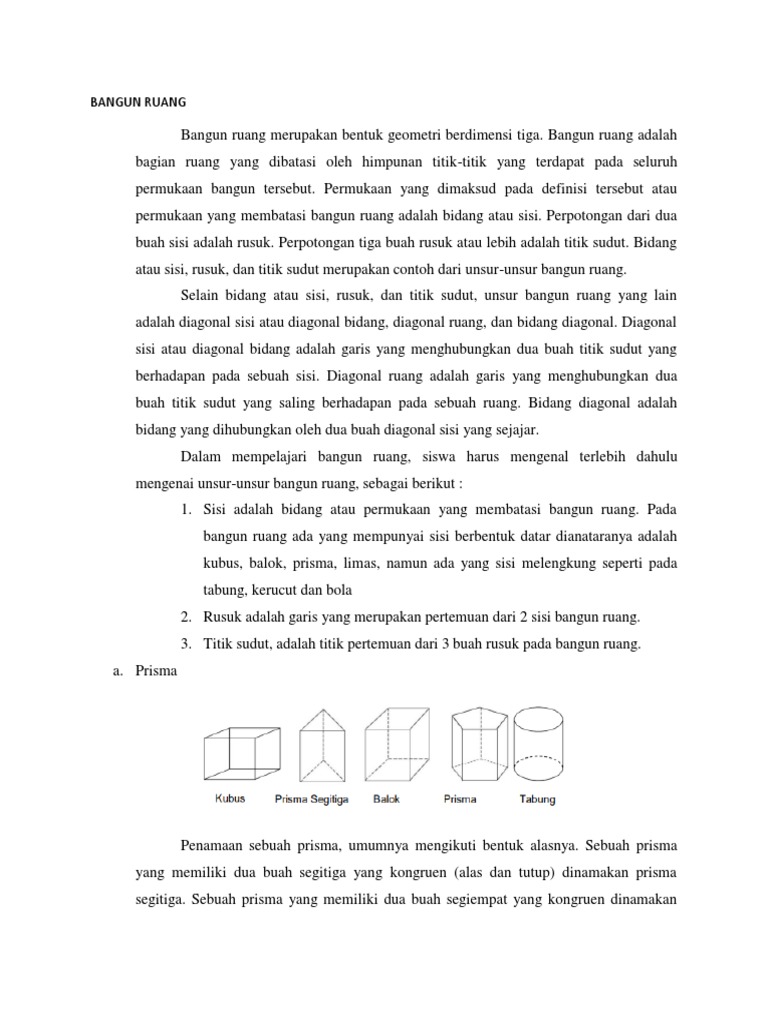 Makalah MTK Kelas Tinngi Kelompok 2 (Bangun Ruang) | PDF