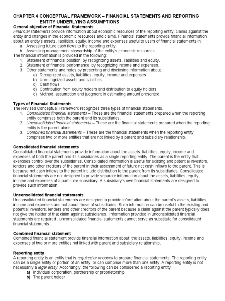 Financial reporting framework | PDF | Financial Statement | Going Concern