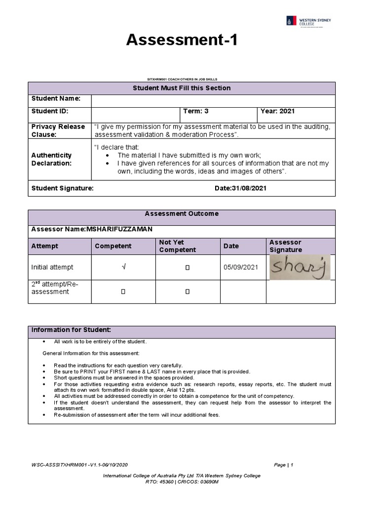 Assessment Task-1 V1.1 | PDF | Restaurants | Question