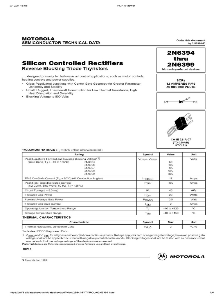 scr-106 Data Sheet | PDF