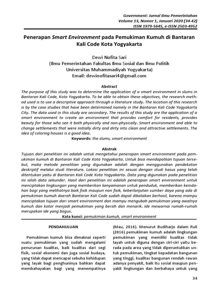 Jurnal - Pemukiman Kumuh Kali Code | PDF