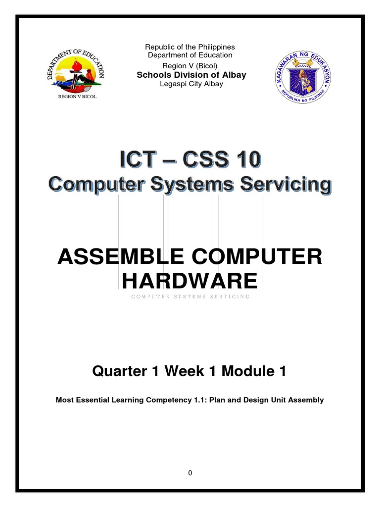 Assemble Computer Hardware: Quarter 1 Week 1 Module 1 | PDF | Personal ...