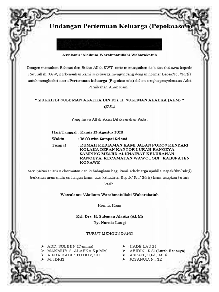 Undangan Pertemuan Keluarga | PDF